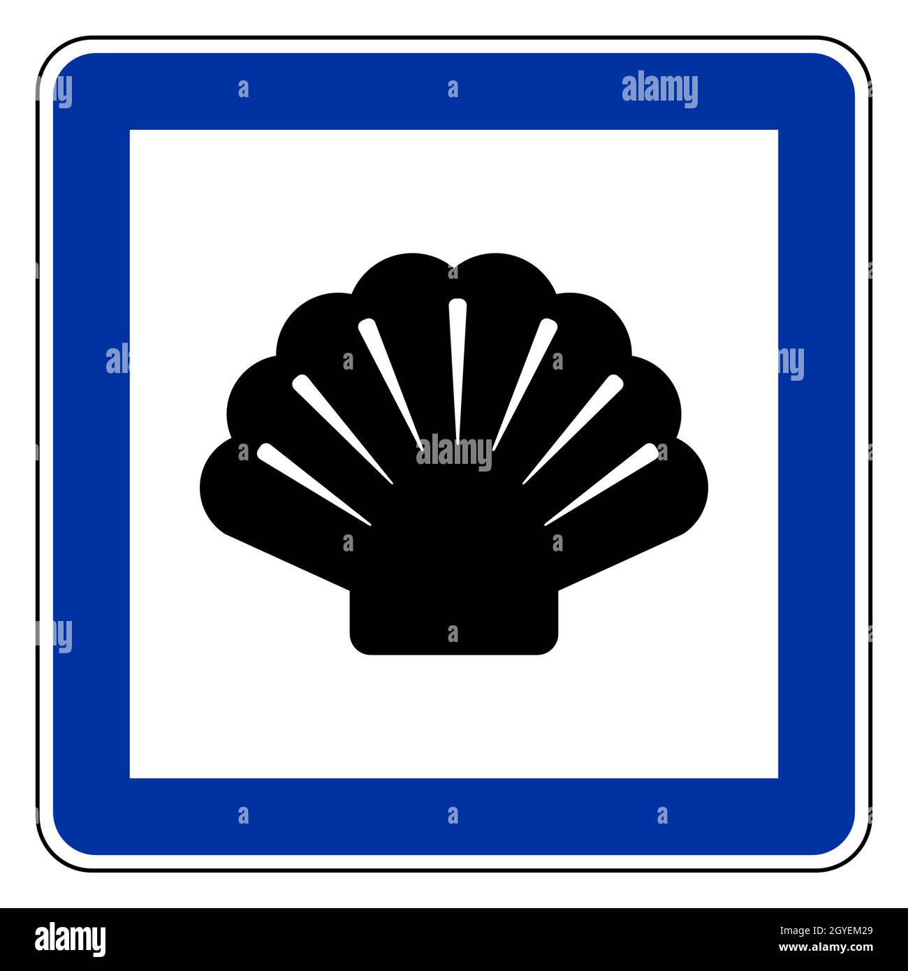 Shell and road sign Stock Photo - Alamy