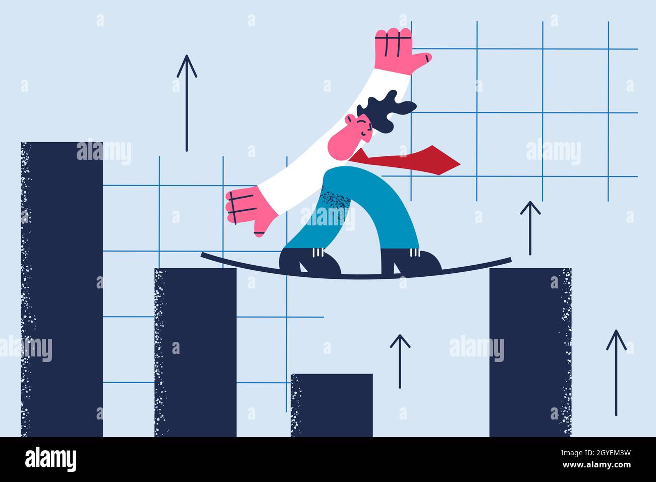 Business balance, opportunity and development concept. Young ...