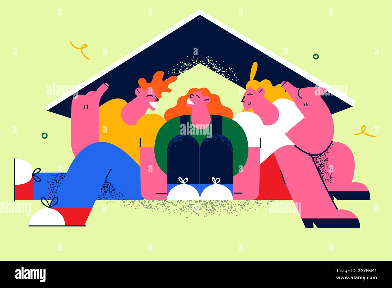 Family members sitting on floor hi-res stock photography and images - Alamy