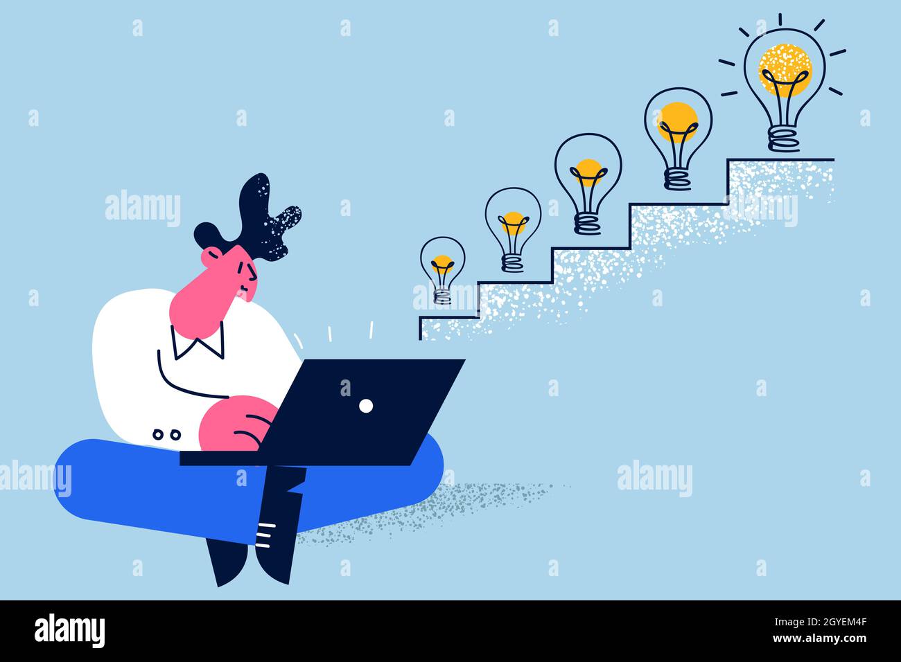 Success, leadership, new ideas concept. Successful businessman cartoon ...