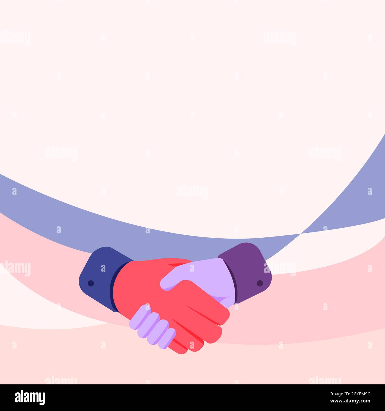 Hands Drawing In Handshake Position Showing Proper Greet Manner Stock ...