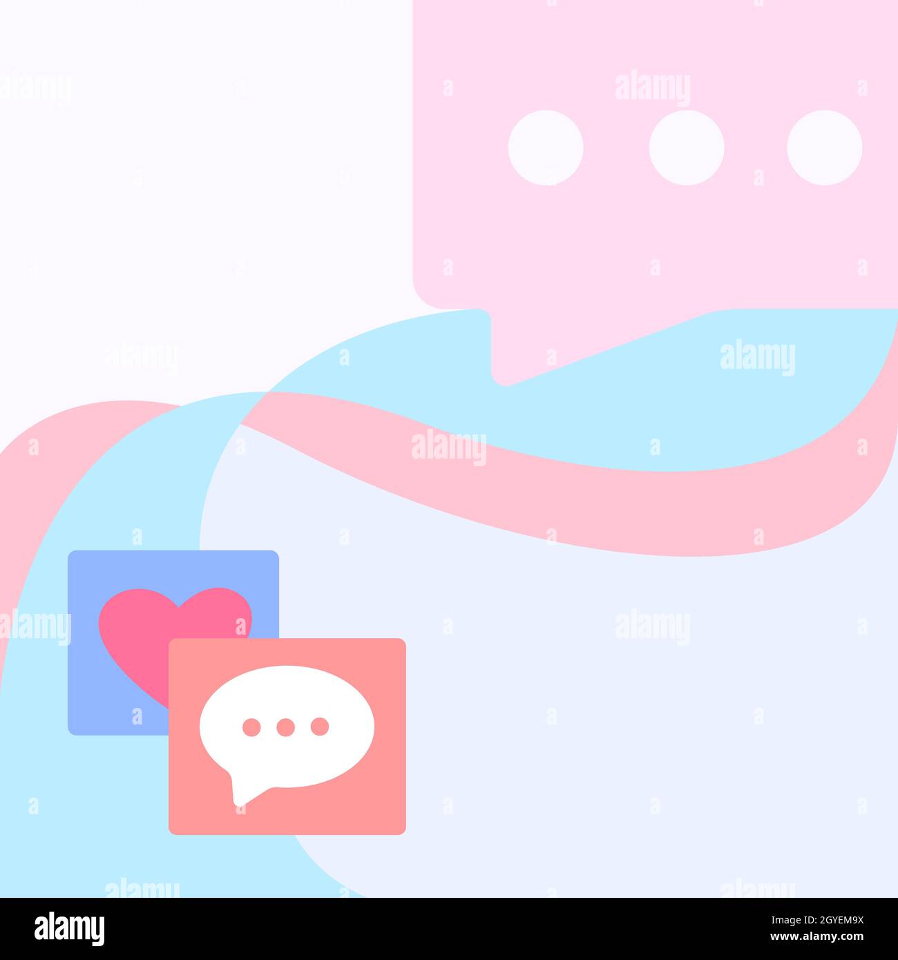 Message S Drawing With Speech Bubbles With Heart Symbols Stock Photo ...