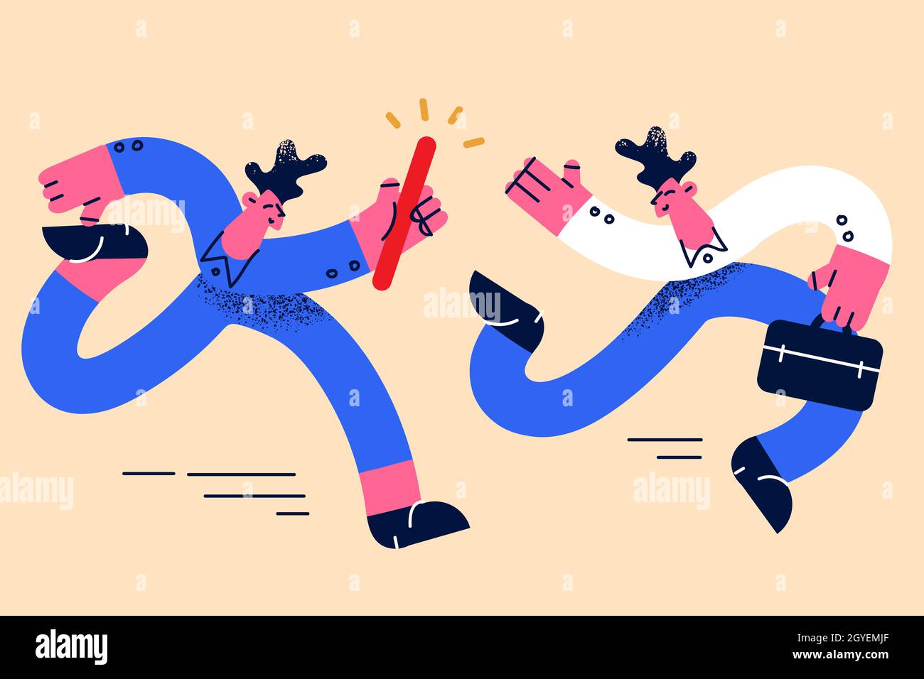 Teamwork, Business handover or partnership concept. Business people ...