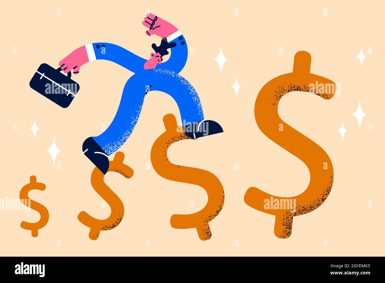 Increasing income, development, success concept. Businessman ...