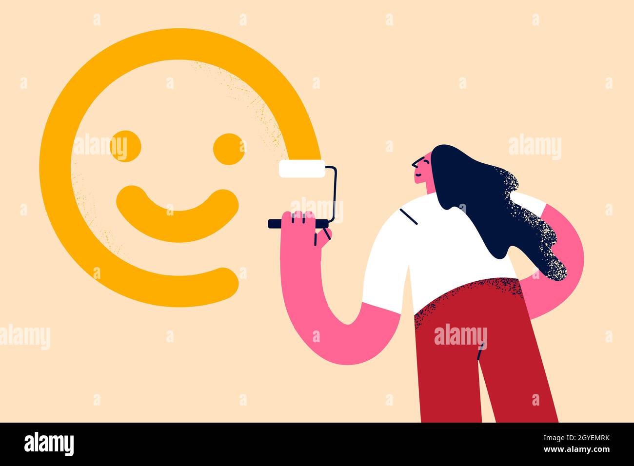 Optimism, positive thinking, motivation concept. Young happy girl ...