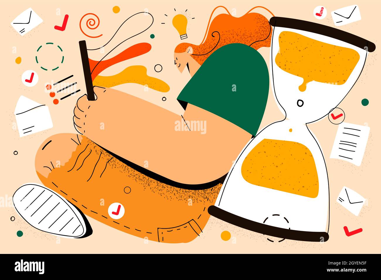 Task completion, successful planning and time management concept. Young ...
