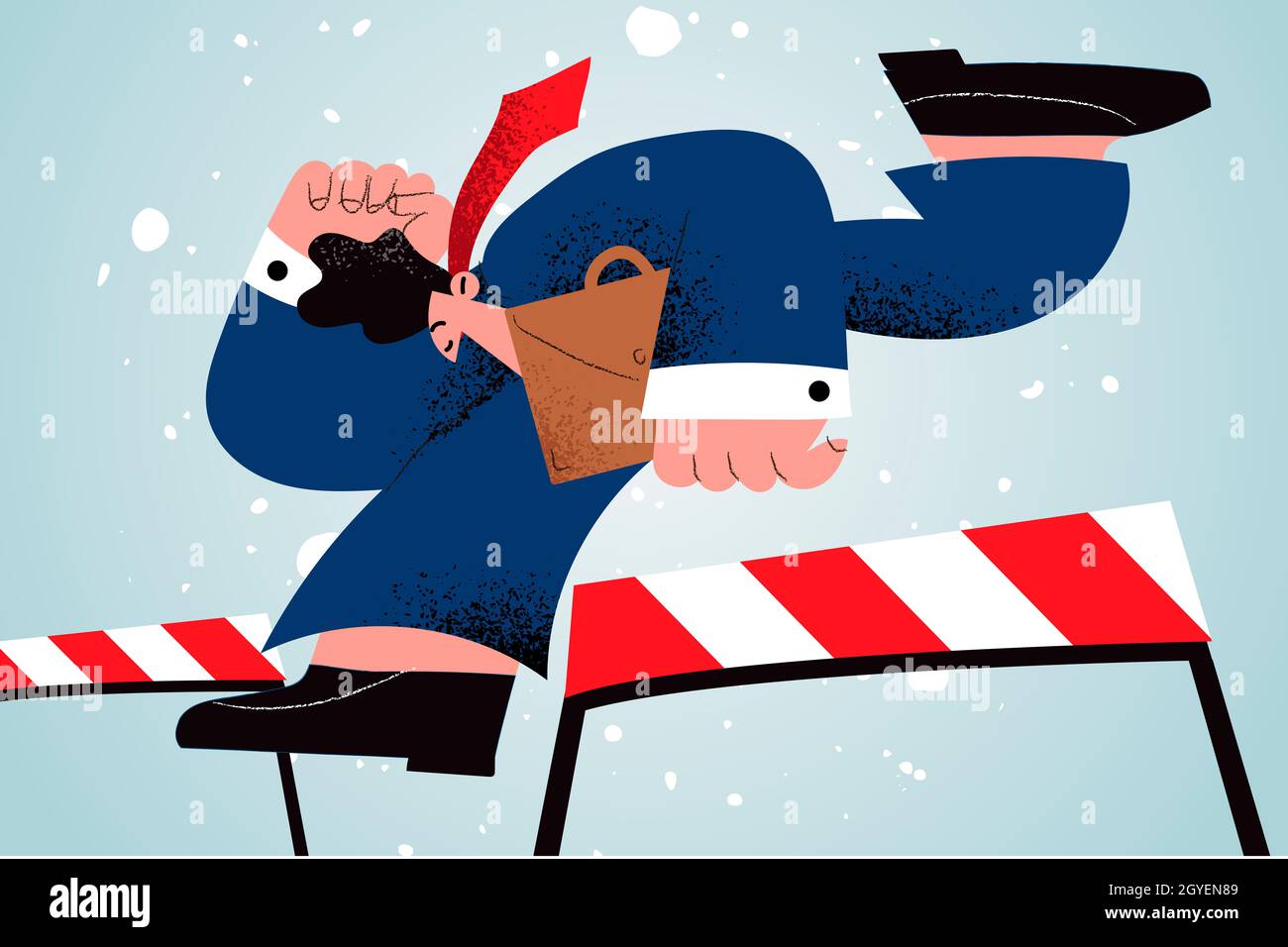 Overcoming problems and troubles concept. Young confident businessman ...