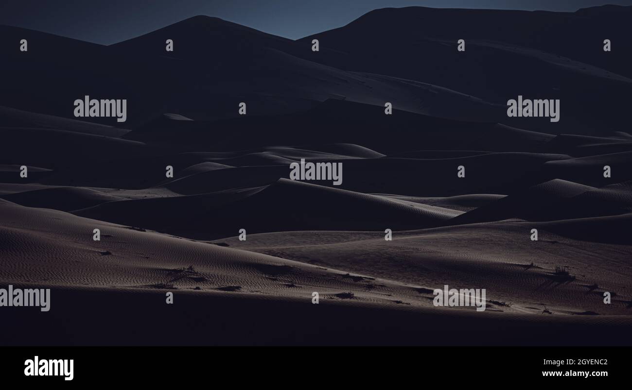 Beautiful scenery of sand dunes in the Dasht-e Kavir Desert, Iran Stock ...
