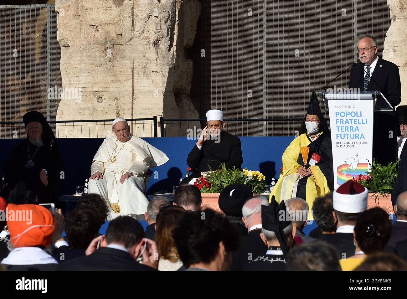 ROME, ITALY - OCTOBER 07:founder of Comunita` di Sant Egidio Andrea ...