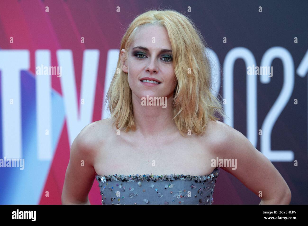 London, UK. Oct 7th 2021: Kristen Stewart attending the Spencer Premiere as part of the 65th BFI ...