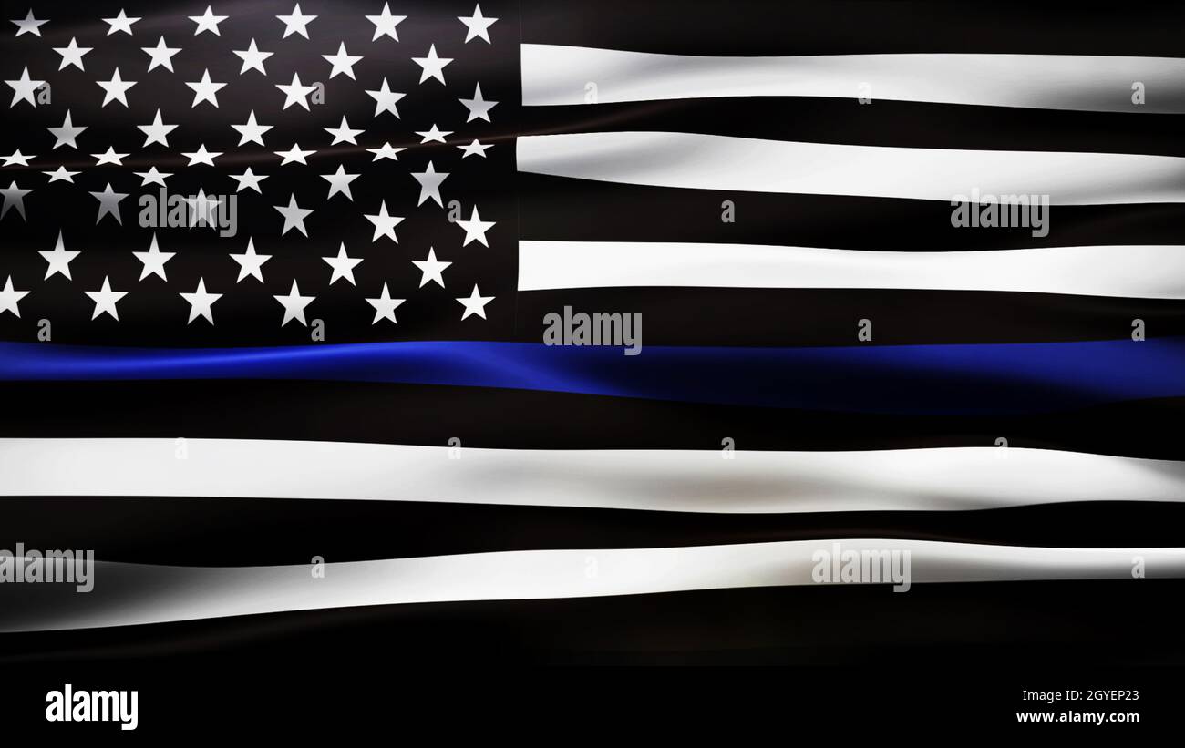 An American flag symbolic of support for law enforcement,usa flag 3d ...