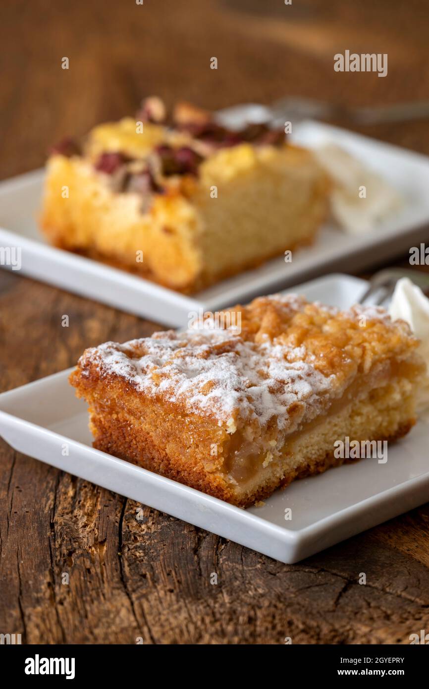slice of german apple cake Stock Photo - Alamy