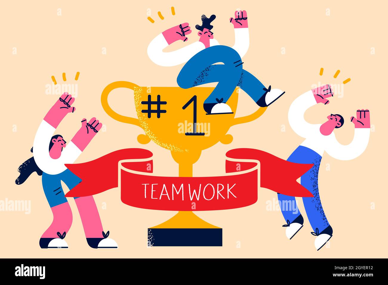 Teamwork, Business success, achievement concept. Young business people ...