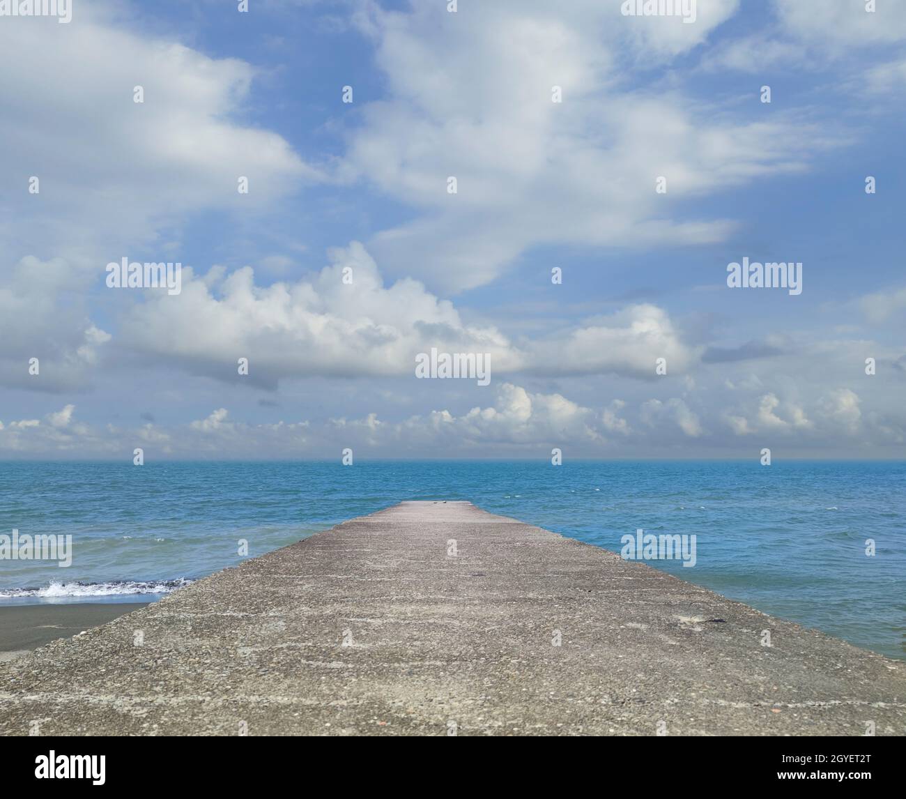 The path to nice sea beach in sunset sunshine with beautiful sky Stock ...