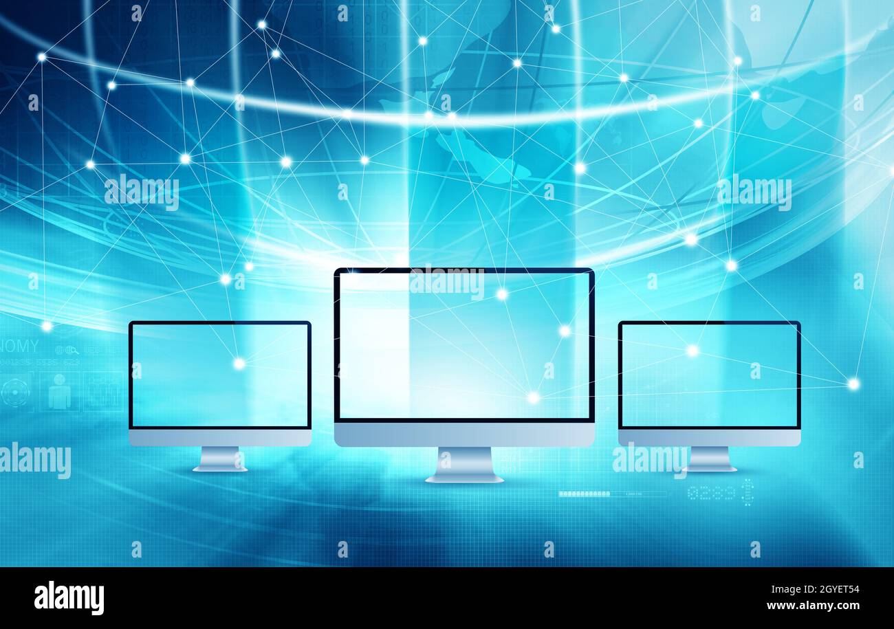 International business trading concept with monitors screens Stock ...