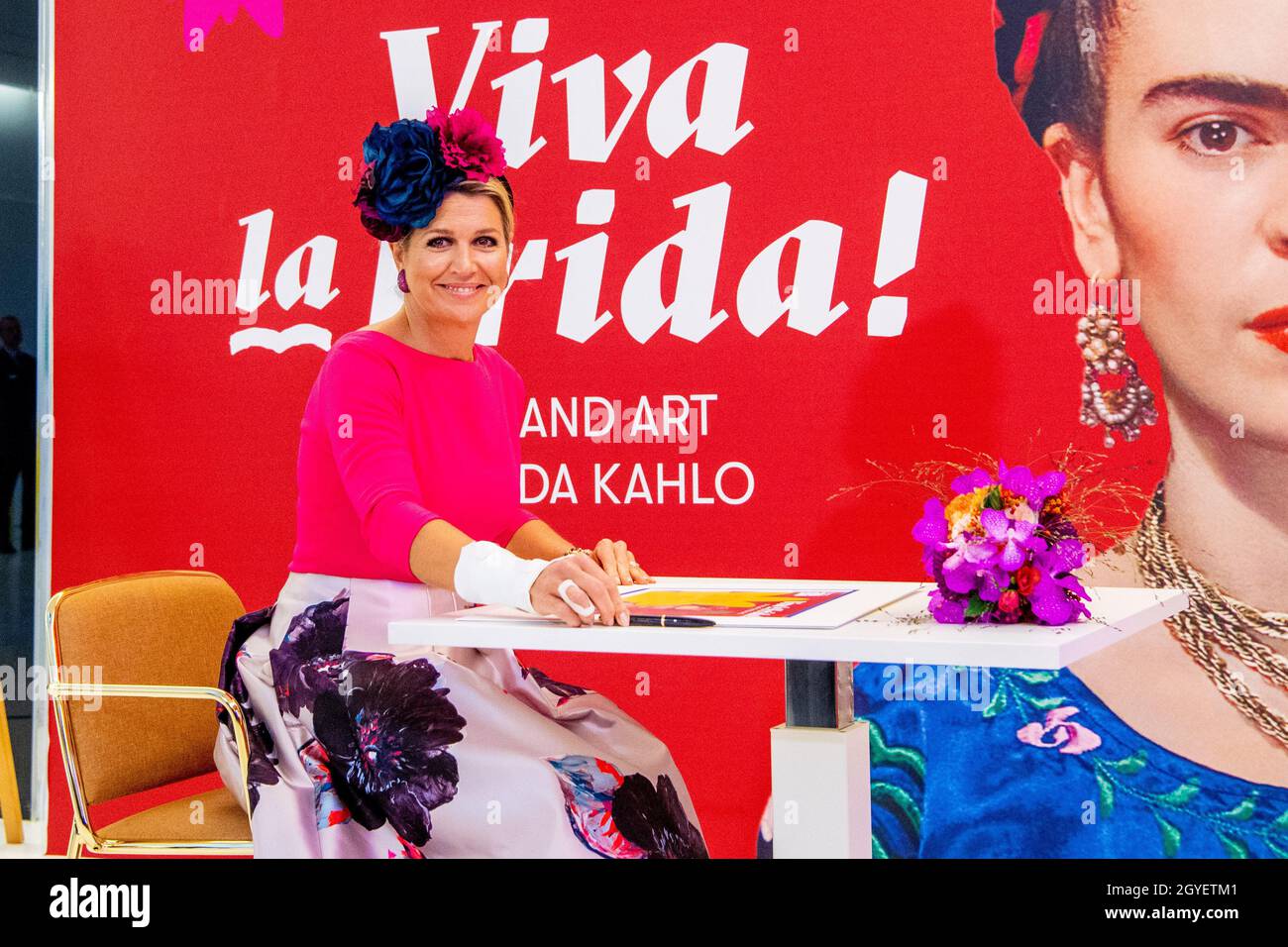 Assen, The Netherlands. 07th Oct, 2021. Queen Maxima at the opening of the exhibition Viva la ...