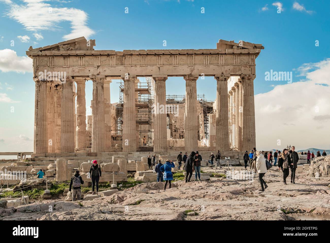 ATHENS, GREECE, JANUARY - 2020 - Famous parthenon building at acropolis ...