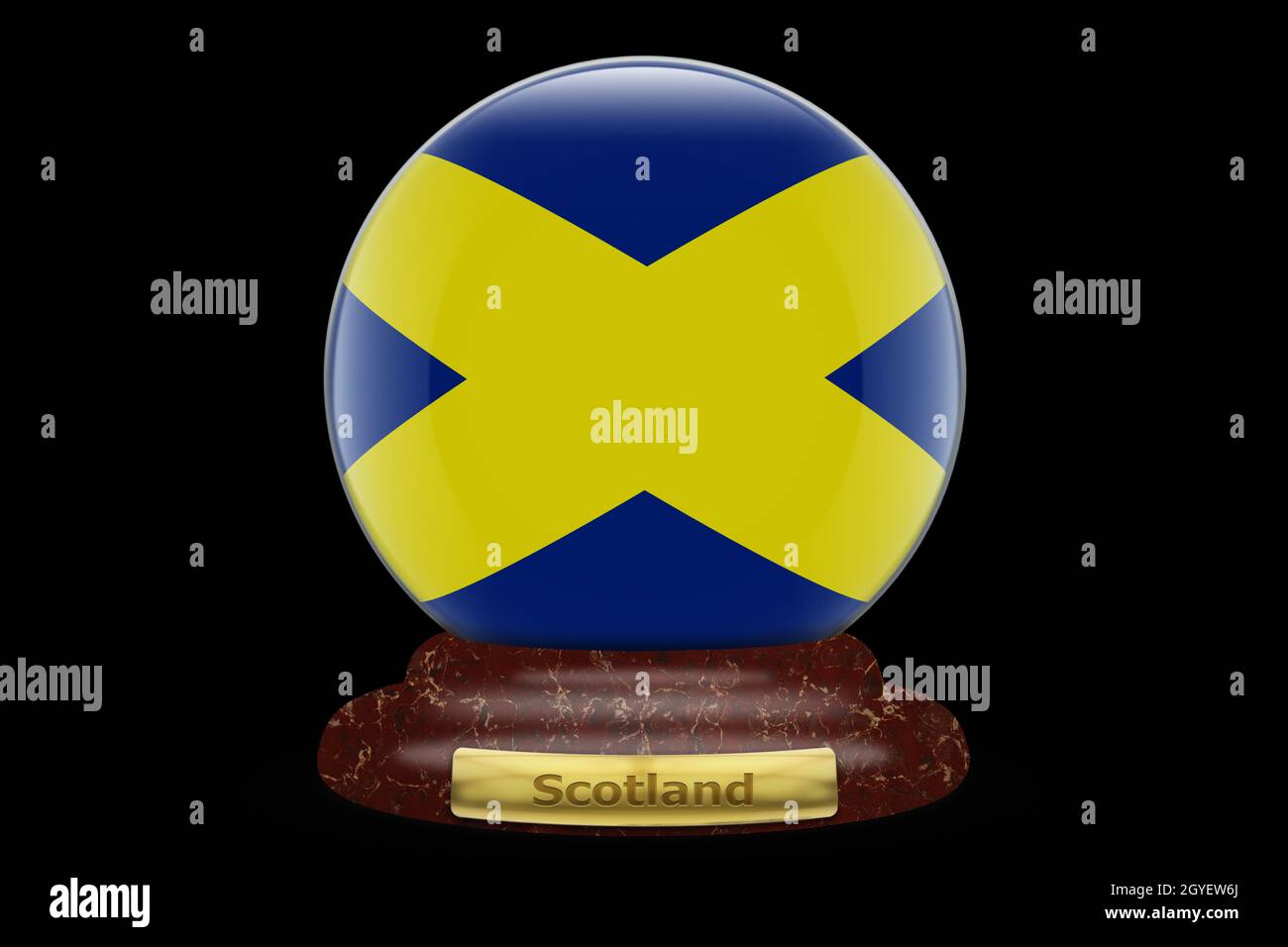 3D Flag of Scotland on a snow globe background Stock Photo - Alamy
