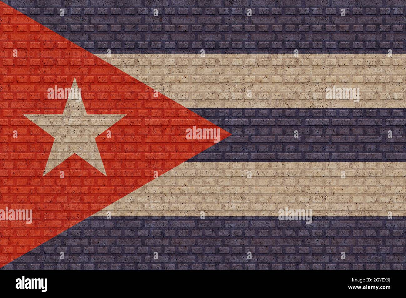 3D Flag of Cuba on a old brick wall background Stock Photo - Alamy