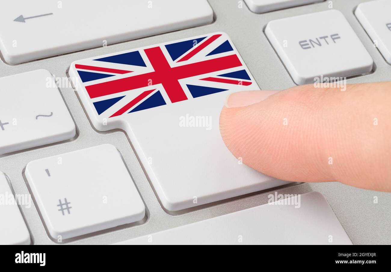 A keyboard with a labeled button - Flag of the United Kingdom Stock ...