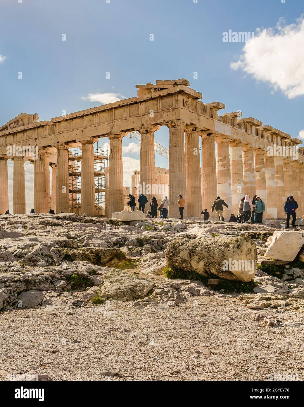 ATHENS, GREECE, JANUARY - 2020 - Famous parthenon building at acropolis of athens, greece Stock ...