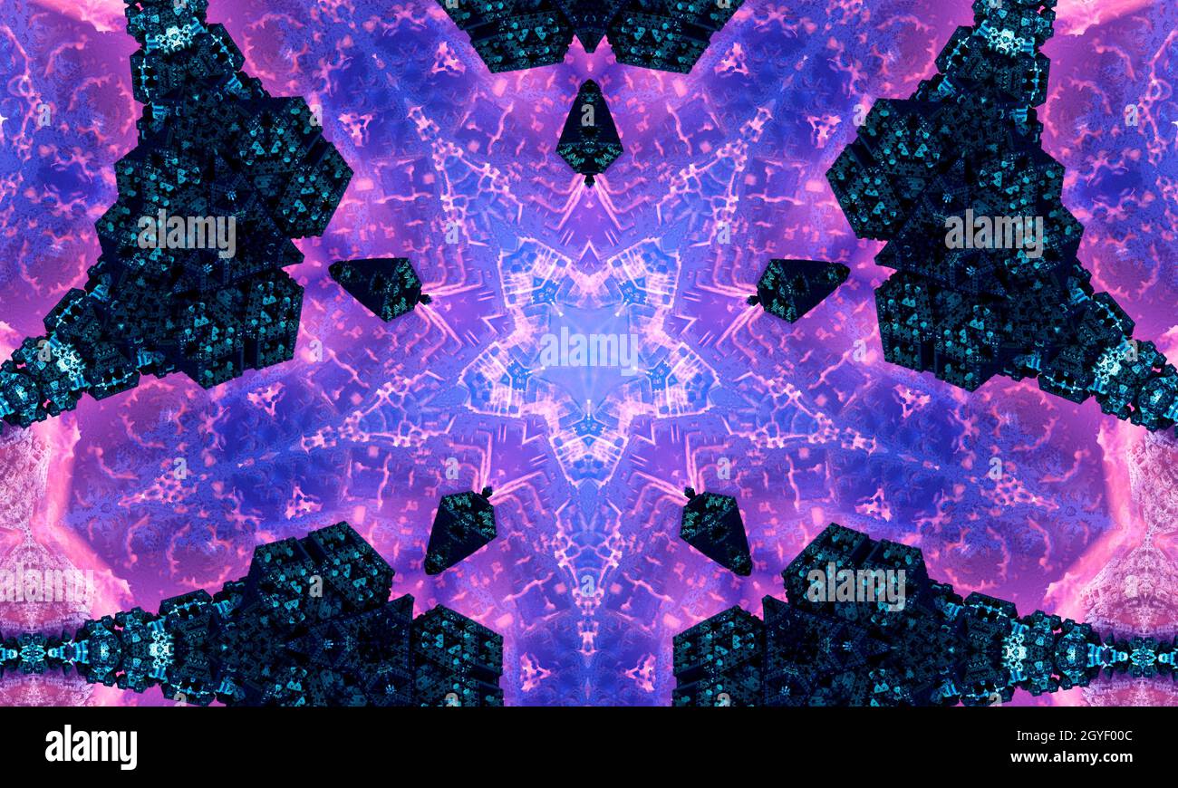 Purple White and Indigo Star Kaleidoscope Wallpaper Stock Photo - Alamy