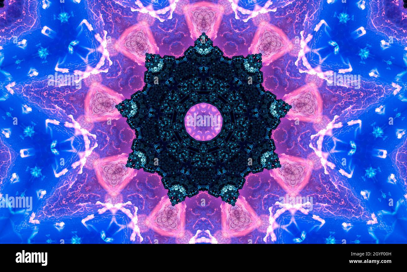 Purple White and Indigo Star Kaleidoscope Wallpaper Stock Photo - Alamy