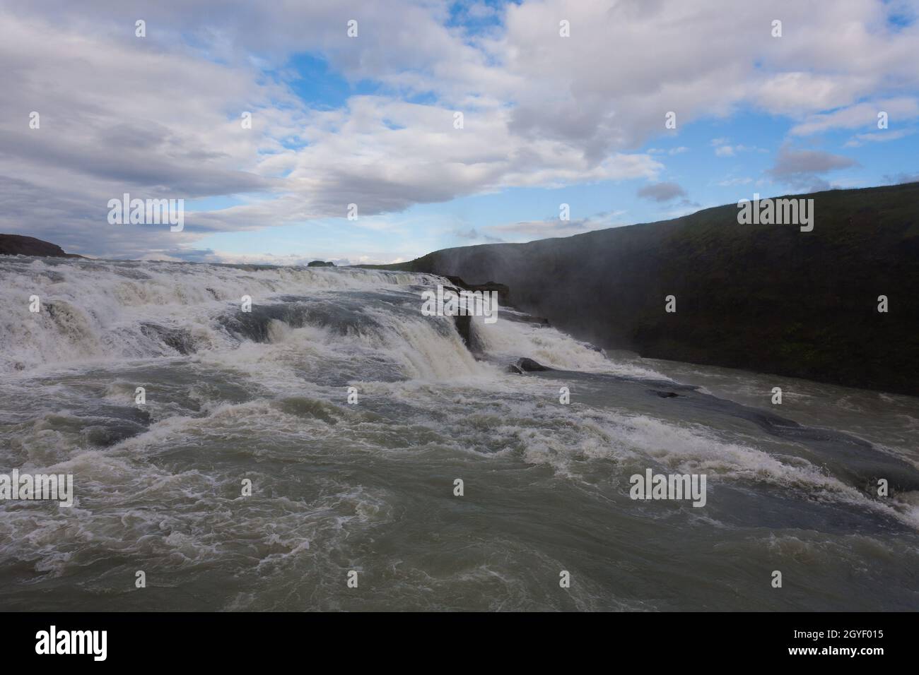 Gullfoss falls in summer season view, Iceland. Icelandic landscape ...