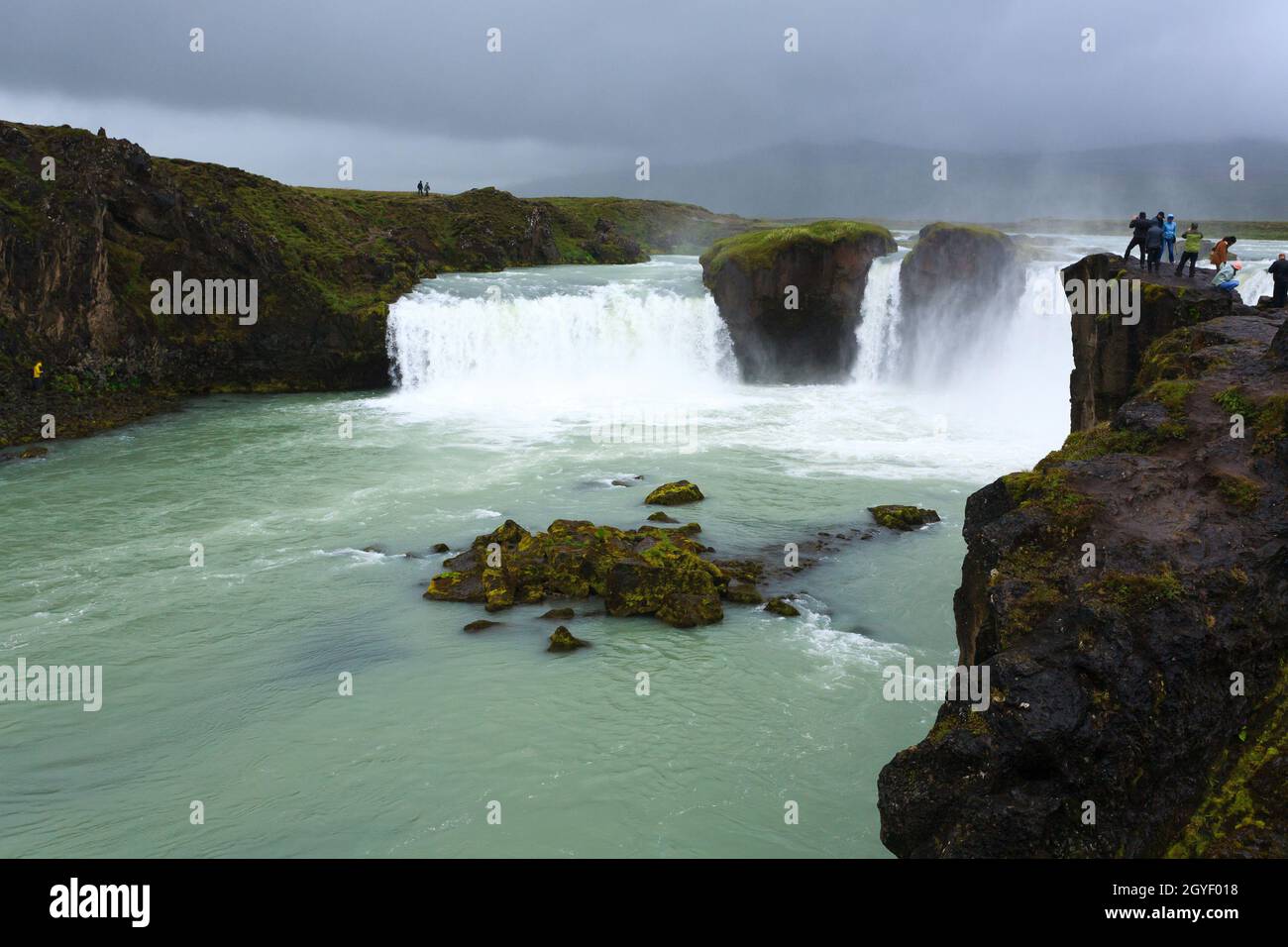 Godafoss falls in summer season view, Iceland. Icelandic landscape ...