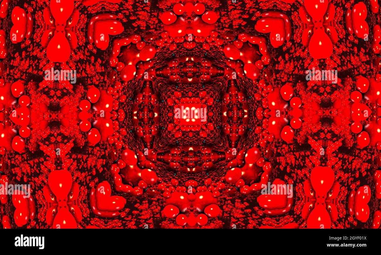 Horror red star kaleidoscope pattern wallpaper design Stock Photo - Alamy