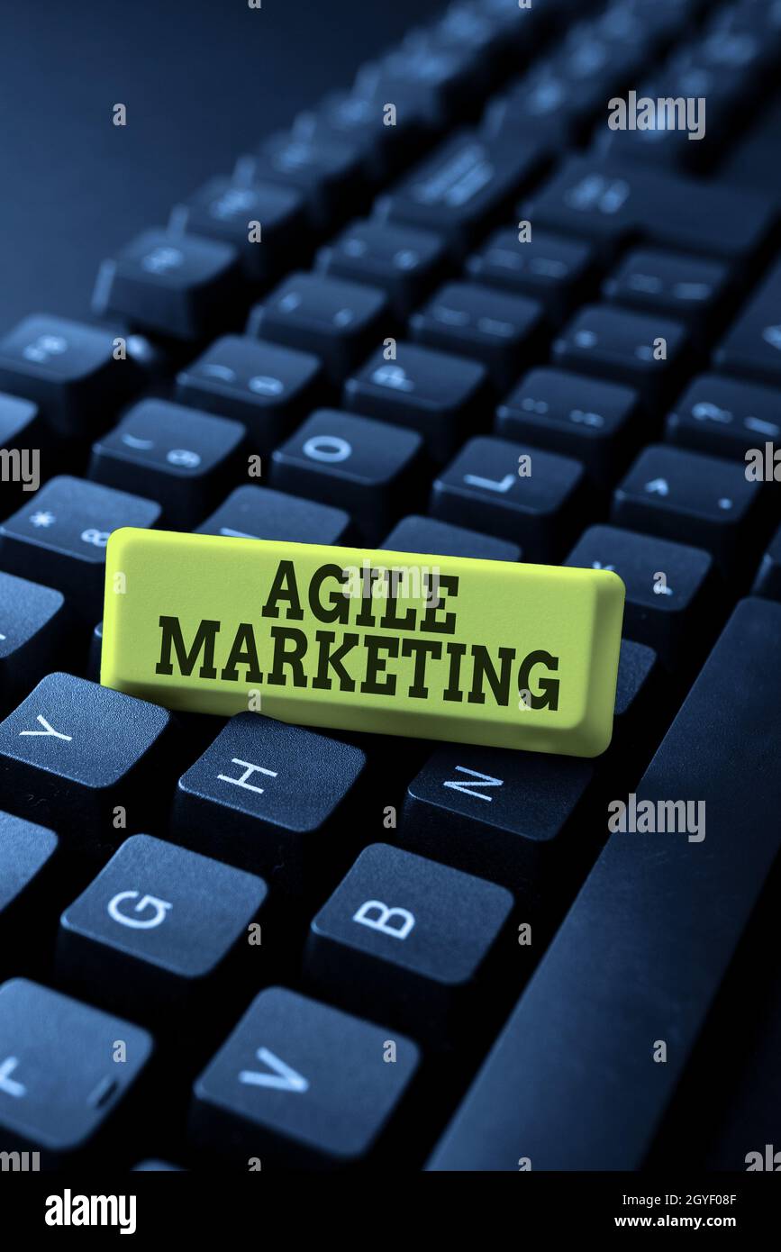 Handwriting text Agile Marketing, Business overview focusing team ...