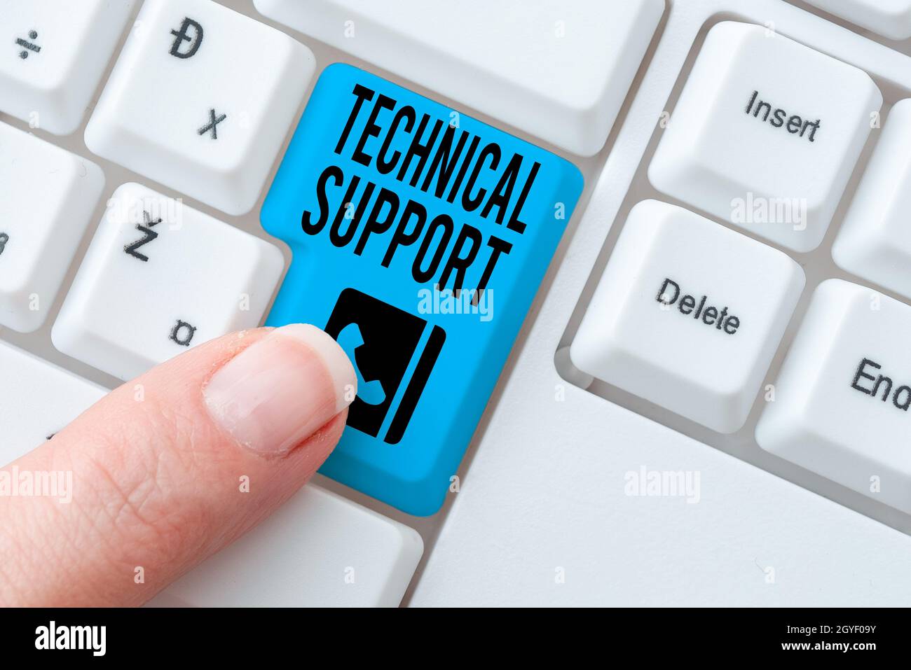 Text caption presenting Technical Support, Business showcase service ...