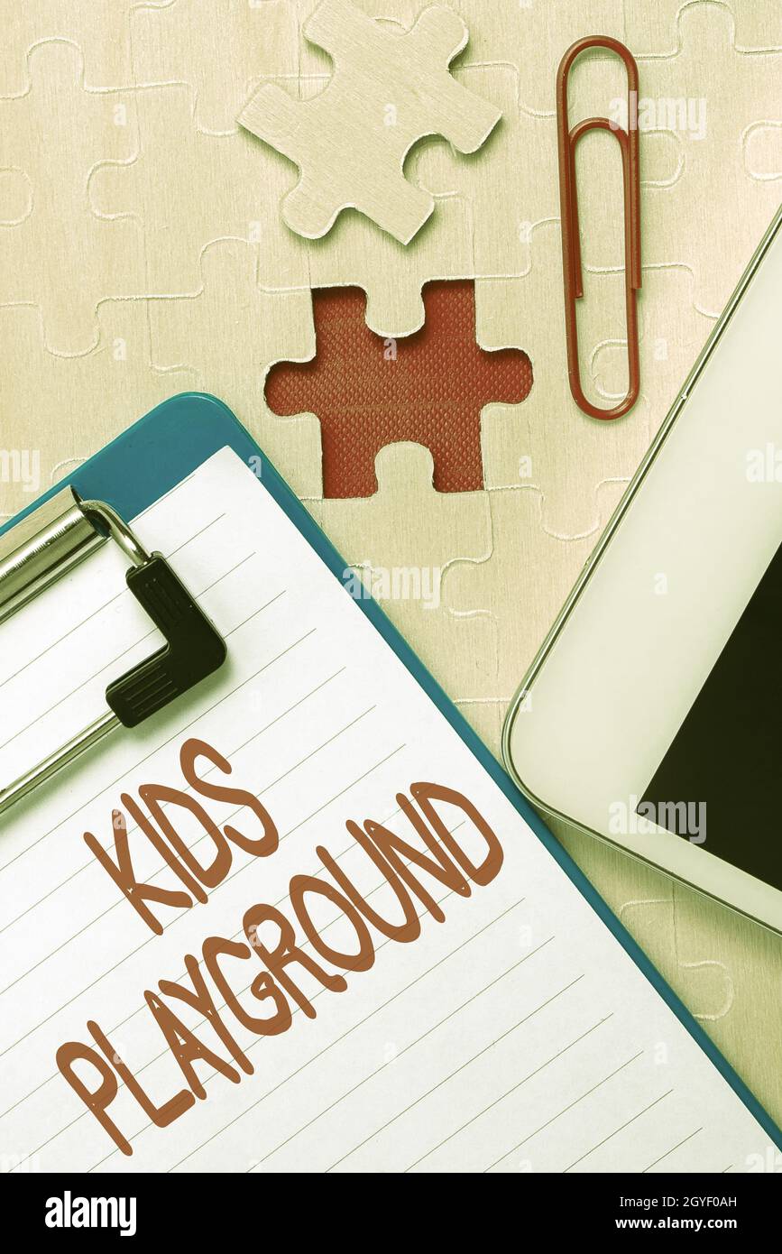 Text showing inspiration Kids Playground, Internet Concept piece of ...