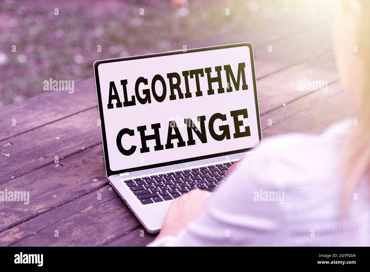 Writing displaying text Algorithm Change, Internet Concept change in procedure designed to ...