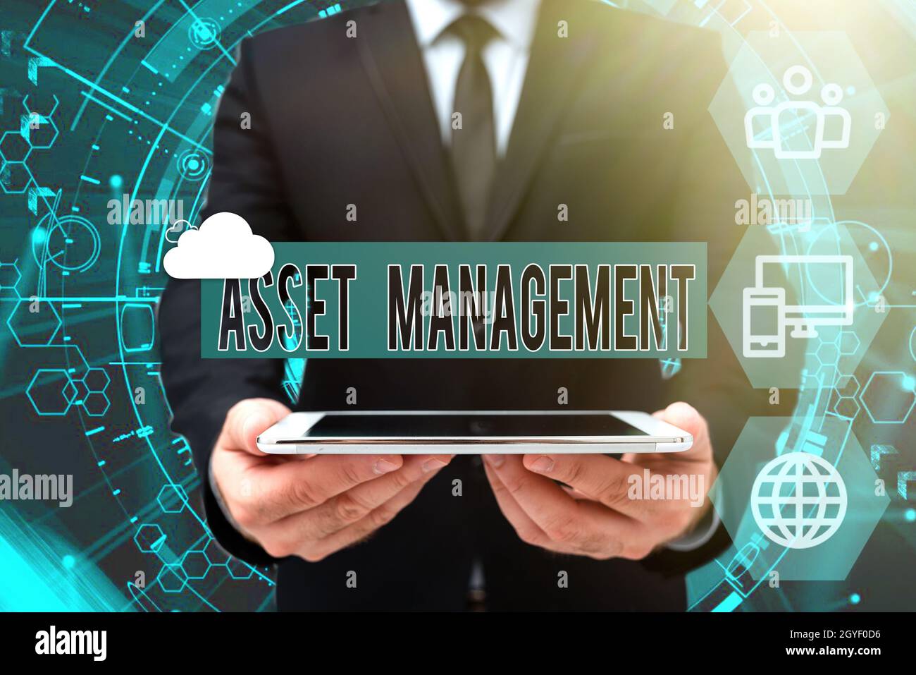 Hand writing sign Asset Management, Internet Concept managed investment ...