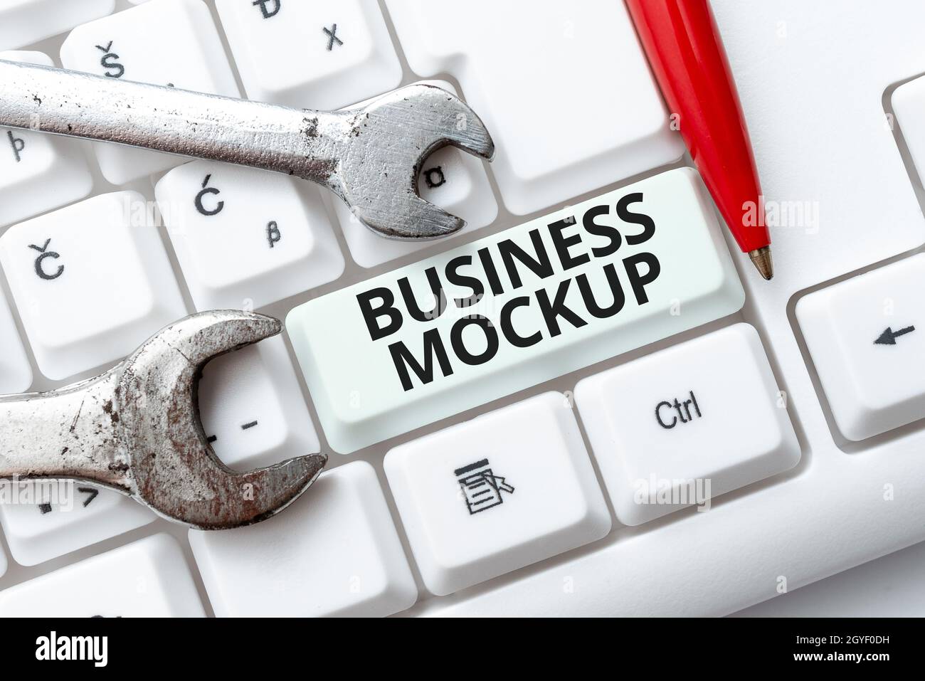 Sign displaying Business Mockup, Business approach scale or fullsize ...