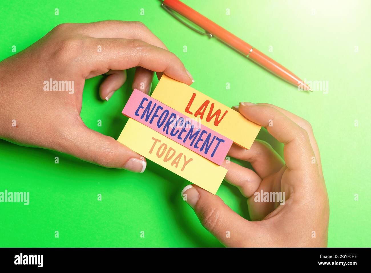 Text showing inspiration Law Enforcement, Concept meaning activity of ...