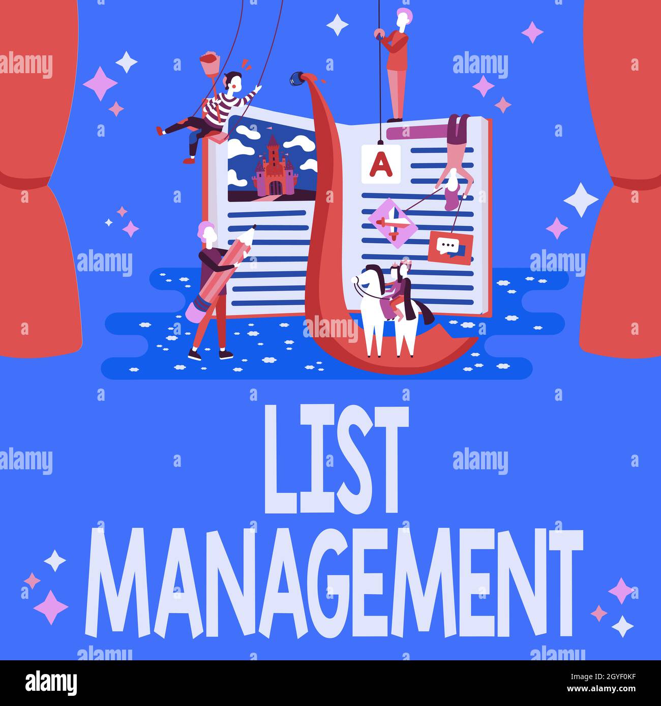 Sign displaying List Management, Business overview company or ...