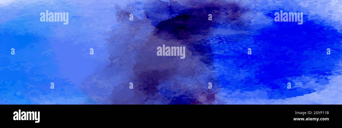 Realistic dark blue painted watercolor abstract background - Vector ...