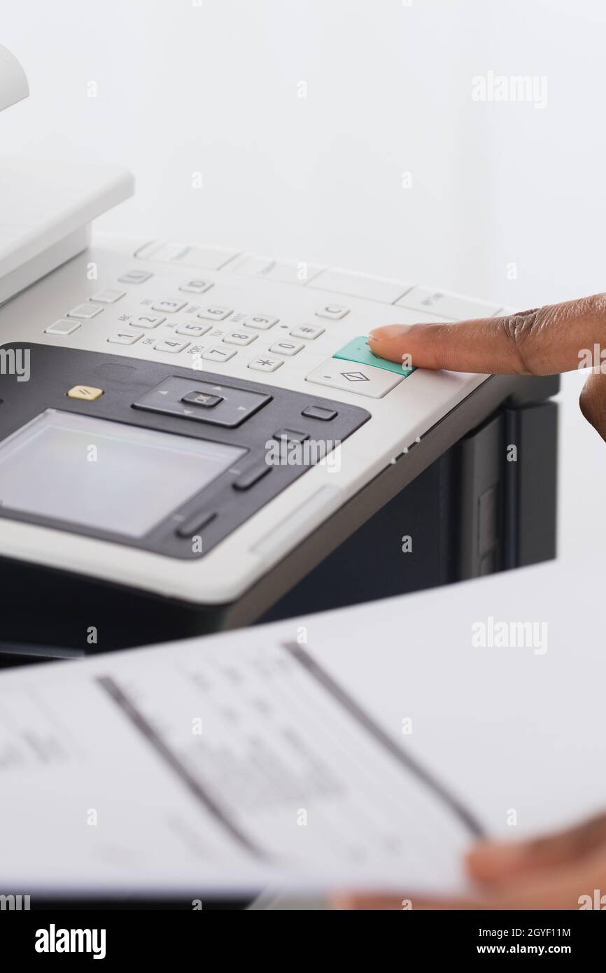 Office Business Printer. Invoice Photocopy Using Print Machine Stock ...