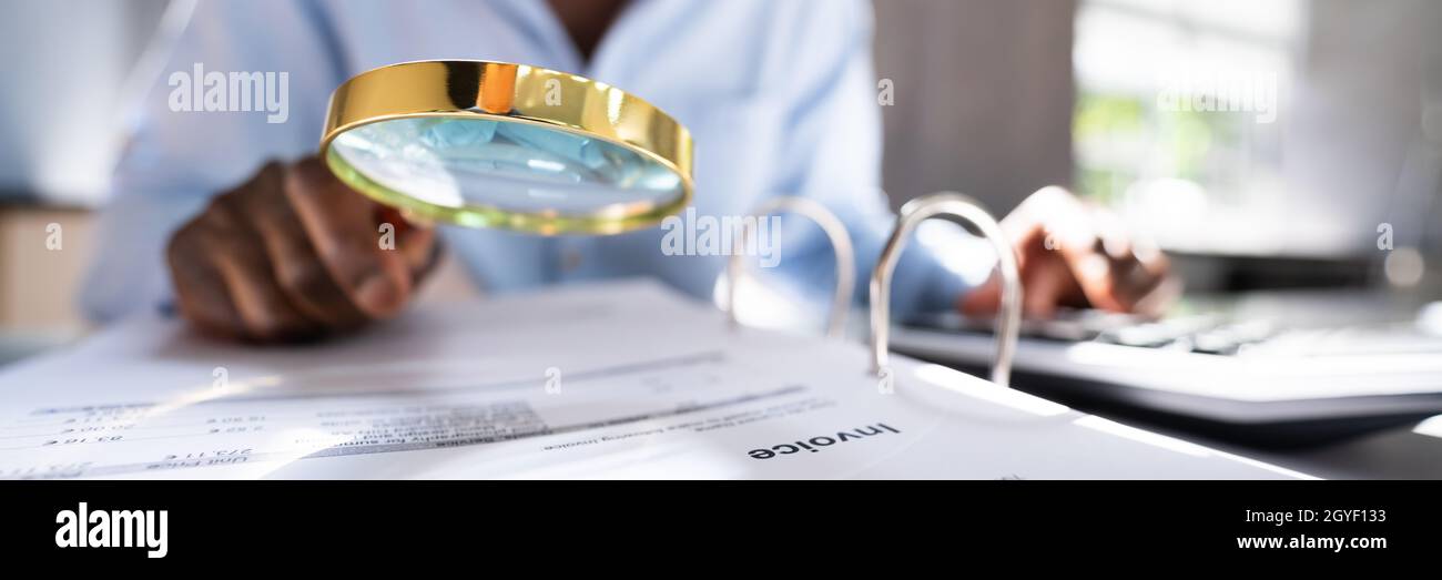 Professional Auditor Fraud Investigation Using Magnifying Glass Stock ...