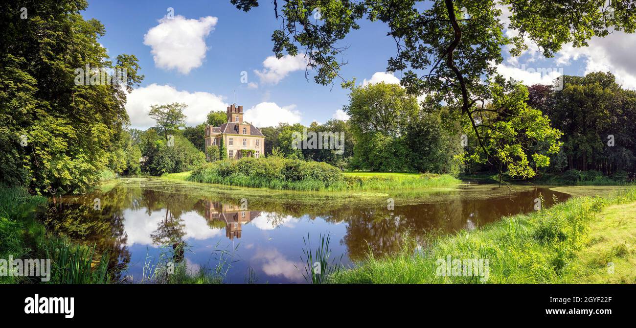 Oldenaller castle near the Dutch village Putten seen from the ...