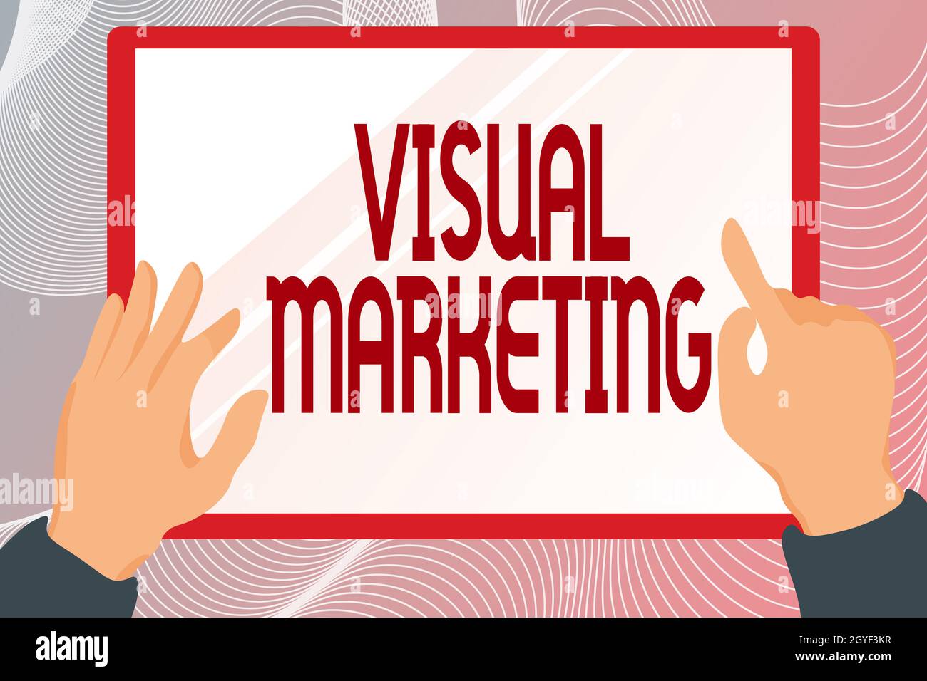 Conceptual caption Visual Marketing, Business showcase telling the ...