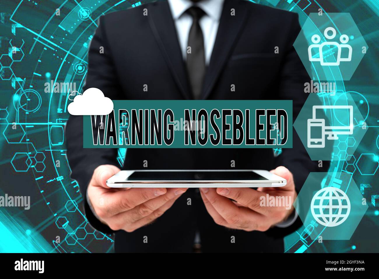 Conceptual caption Warning Nosebleed, Concept meaning caution on ...