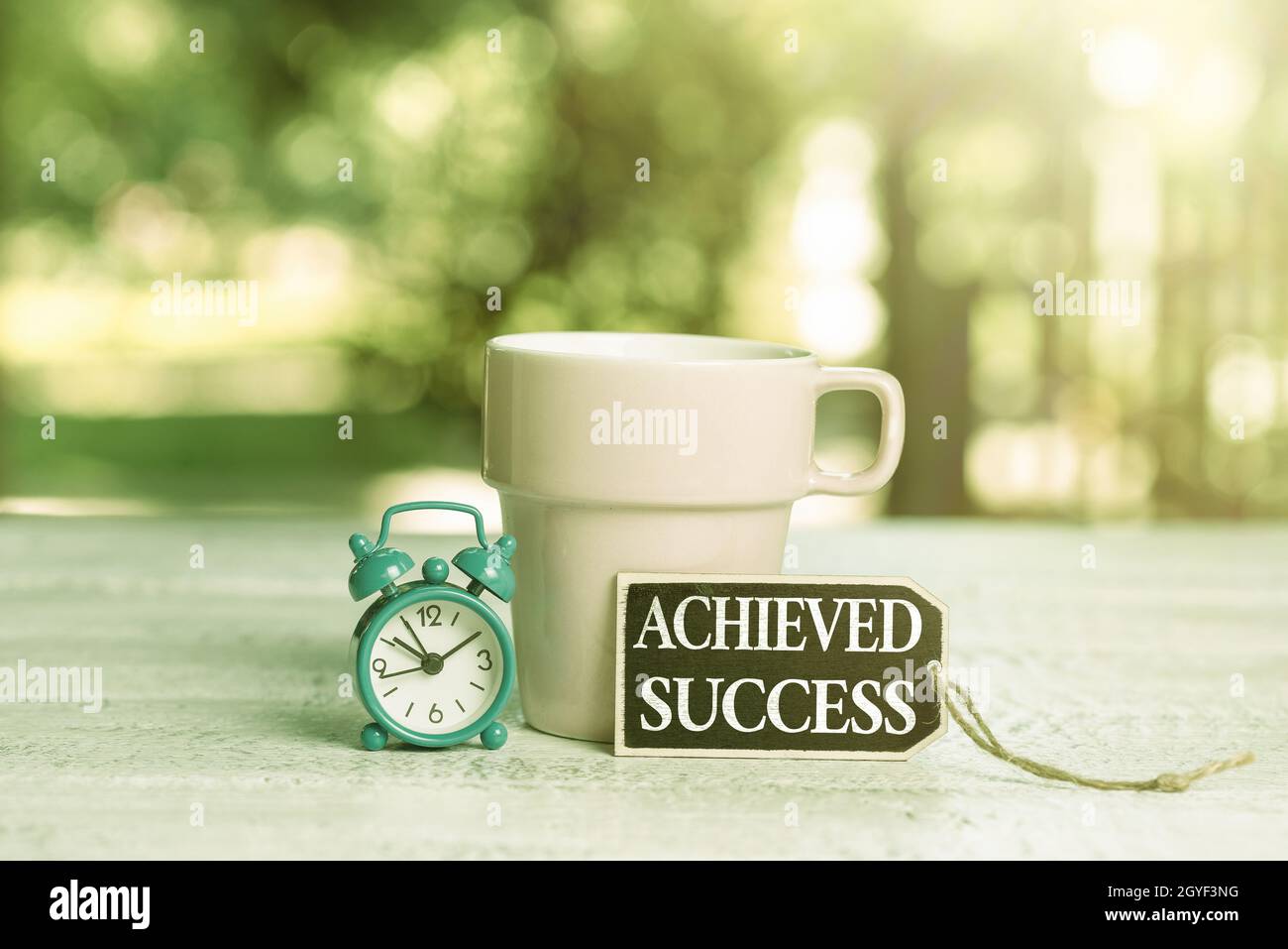 Handwriting text Achieved Success, Business overview the achievement of ...