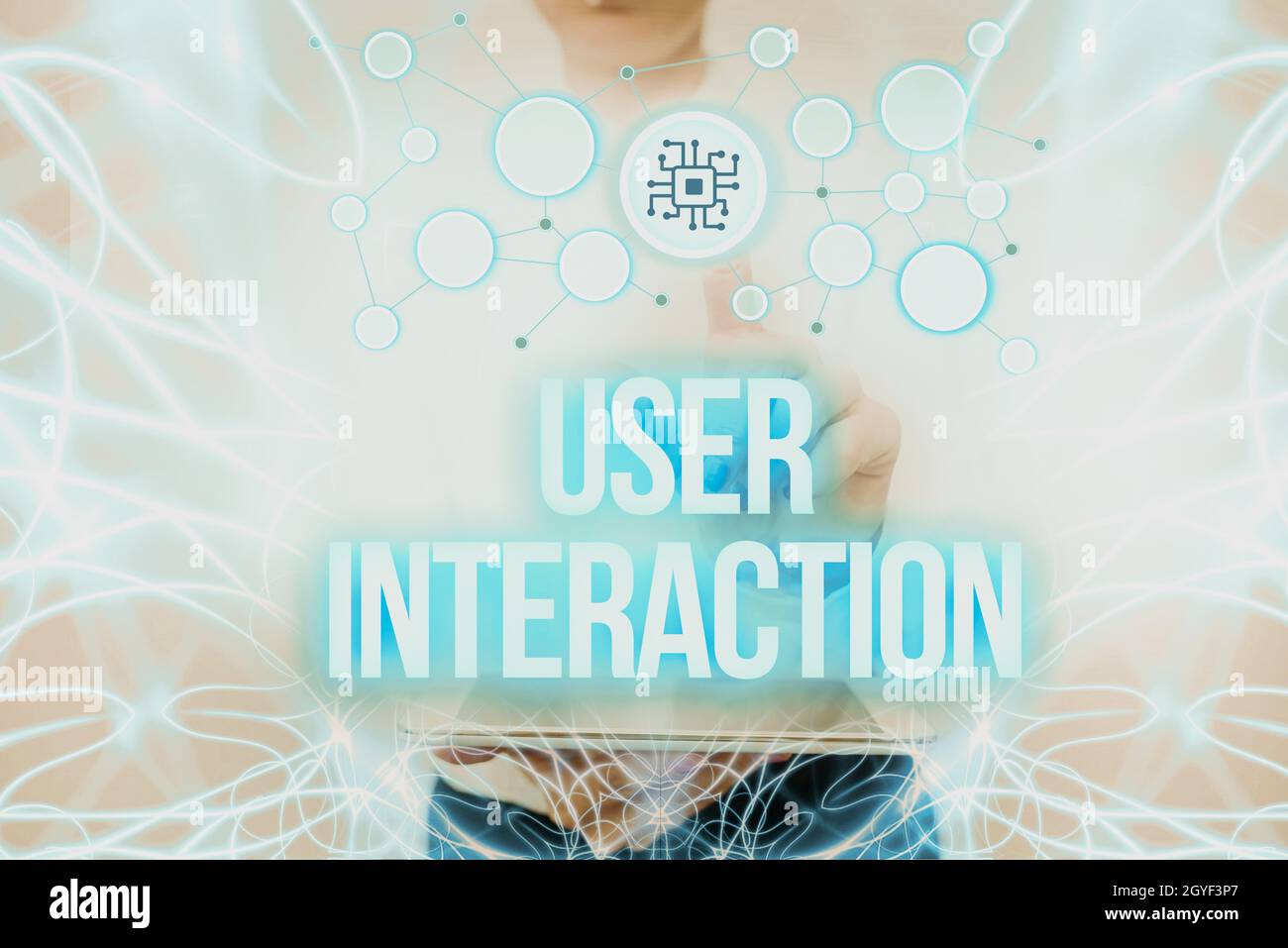 Hand writing sign User Interaction, Business idea the conduit between ...