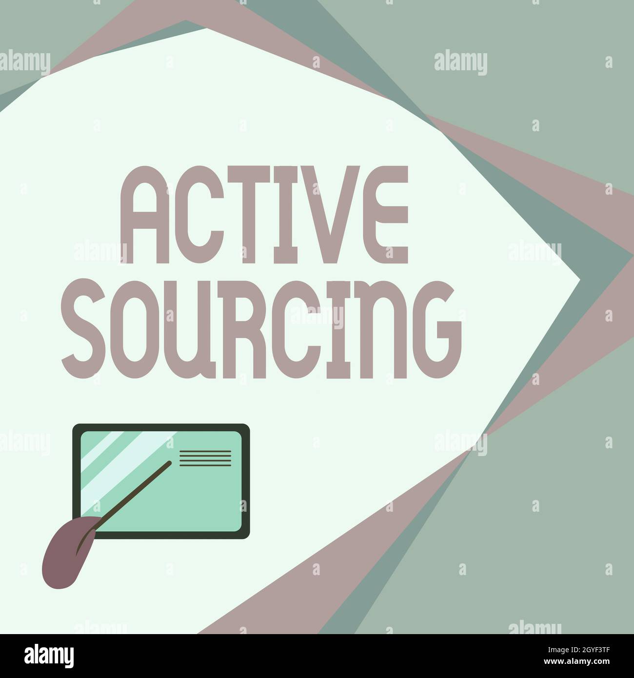 Conceptual caption Active Sourcing, Business concept search for ...