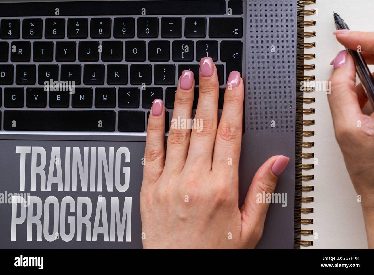 Sign displaying Training Program, Business showcase learn specific knowledge or skills to ...