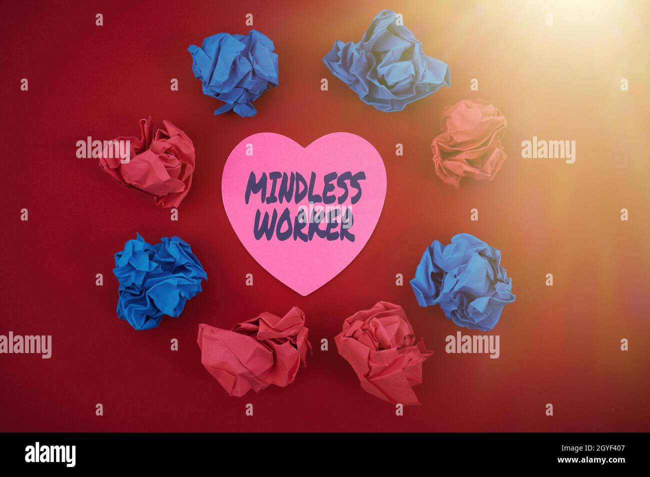 Text caption presenting Mindless Worker, Internet Concept Having no ...