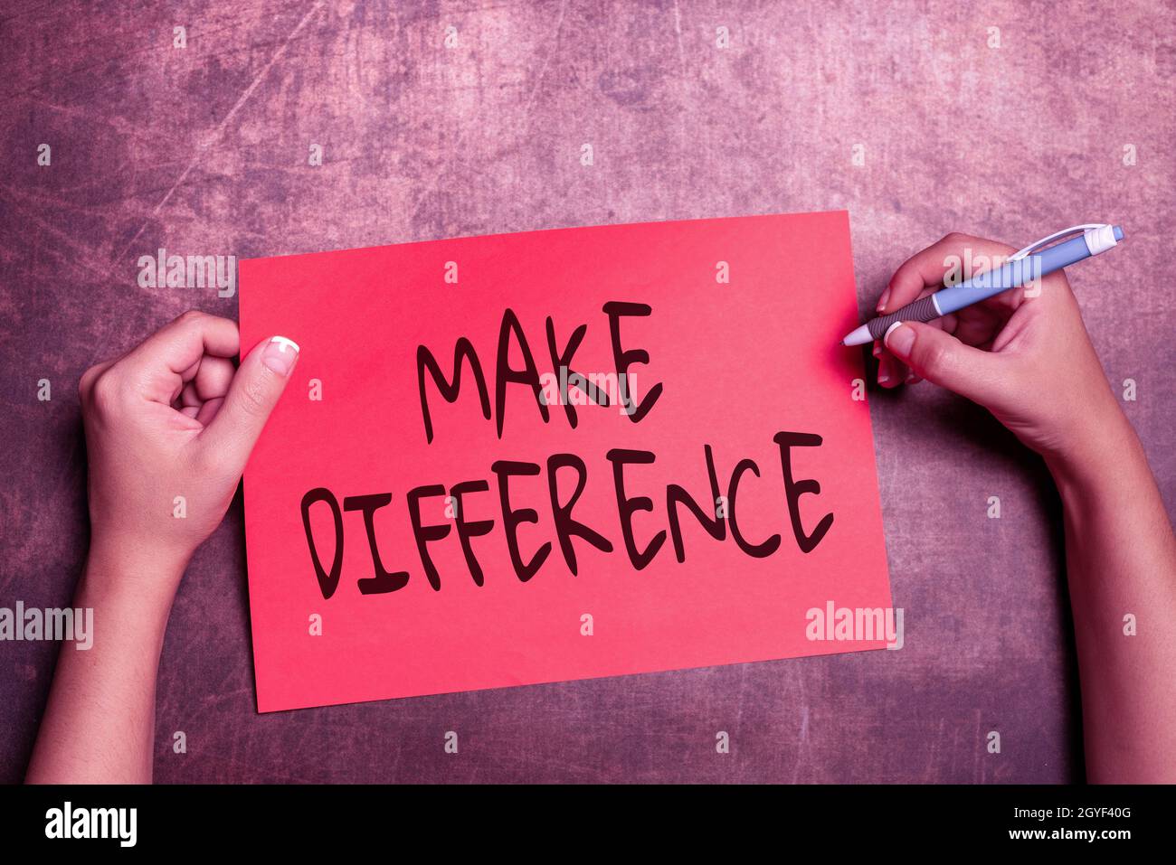 Writing displaying text Make Difference, Business approach to cause a ...